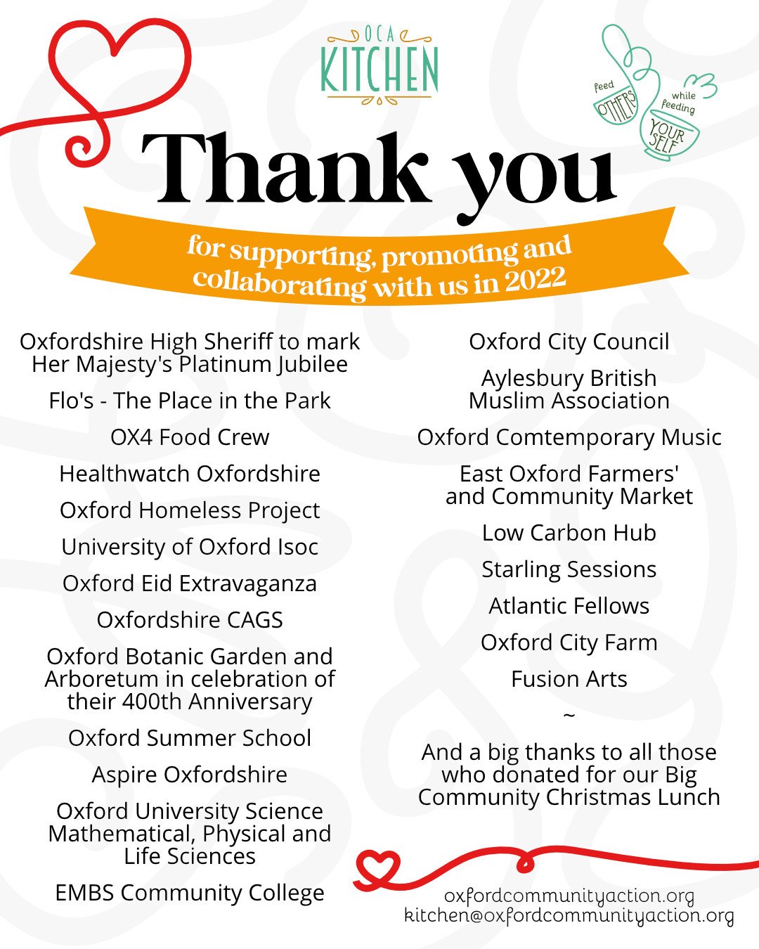 OCA Kitchen - Thank you for supporting us in 2022! - Oxford Community ...